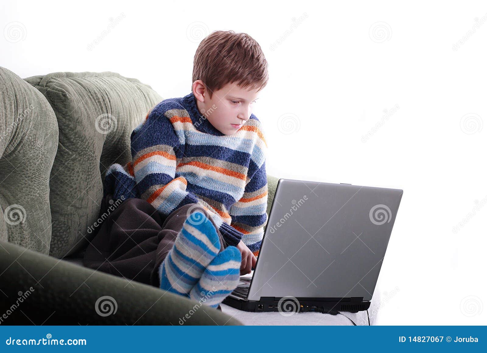 Child with laptop stock image. Image of isolated, person - 14827067