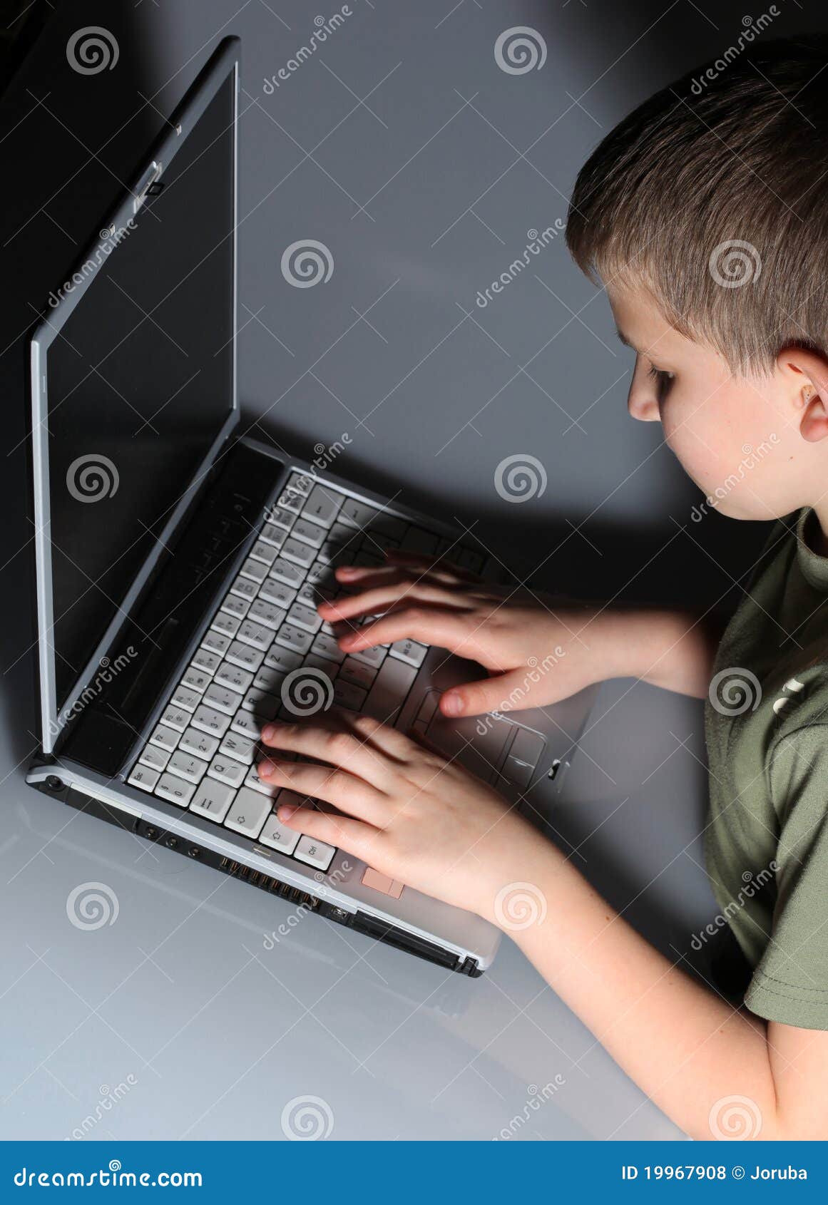 Child with laptop stock photo. Image of browsing, indoor - 19967908