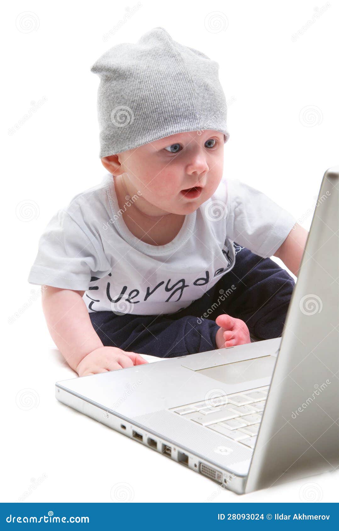 Child at laptop stock photo. Image of caucasian, isolated - 28093024