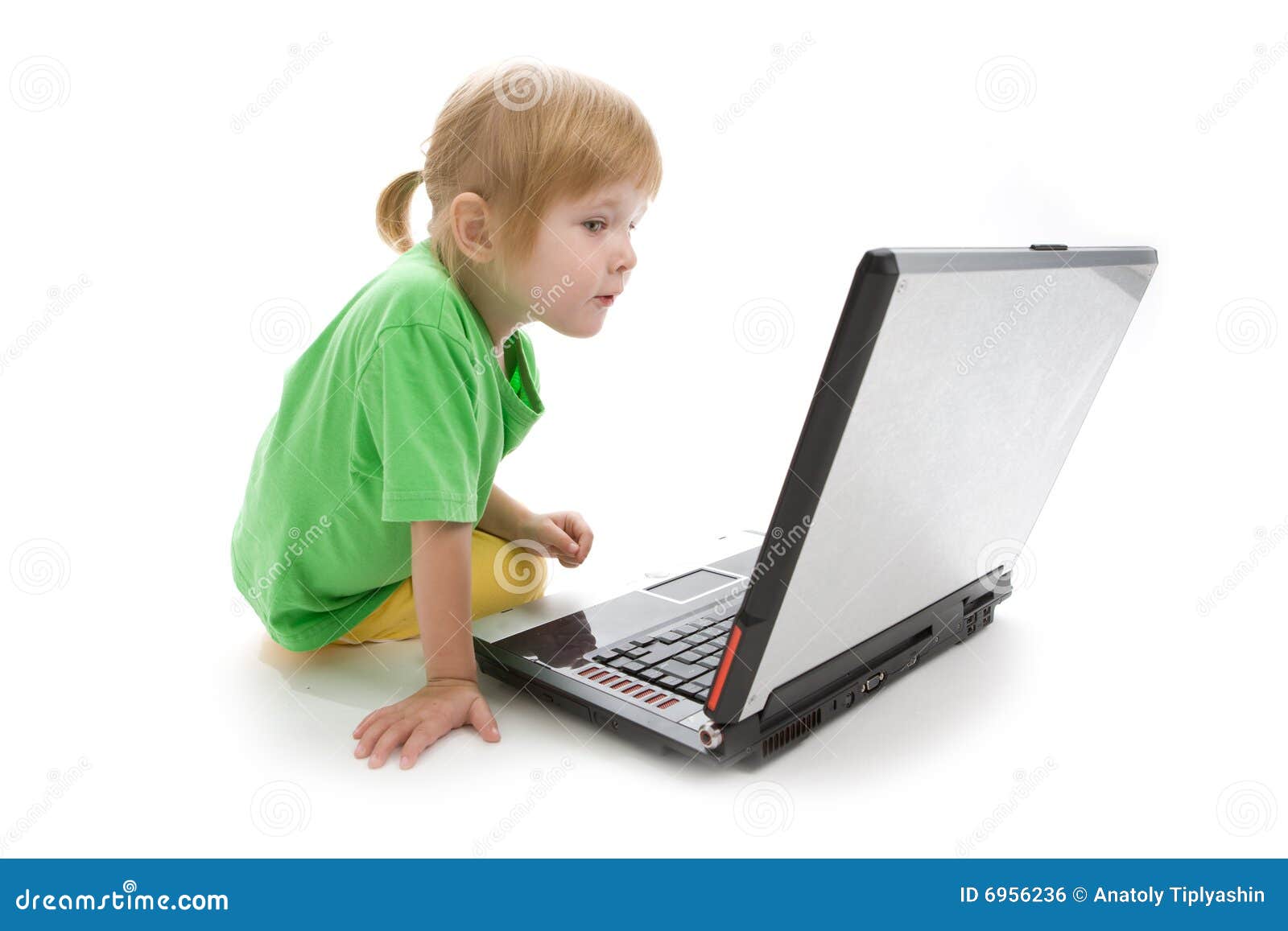 Child with laptop stock photo. Image of power, book, computer - 6956236