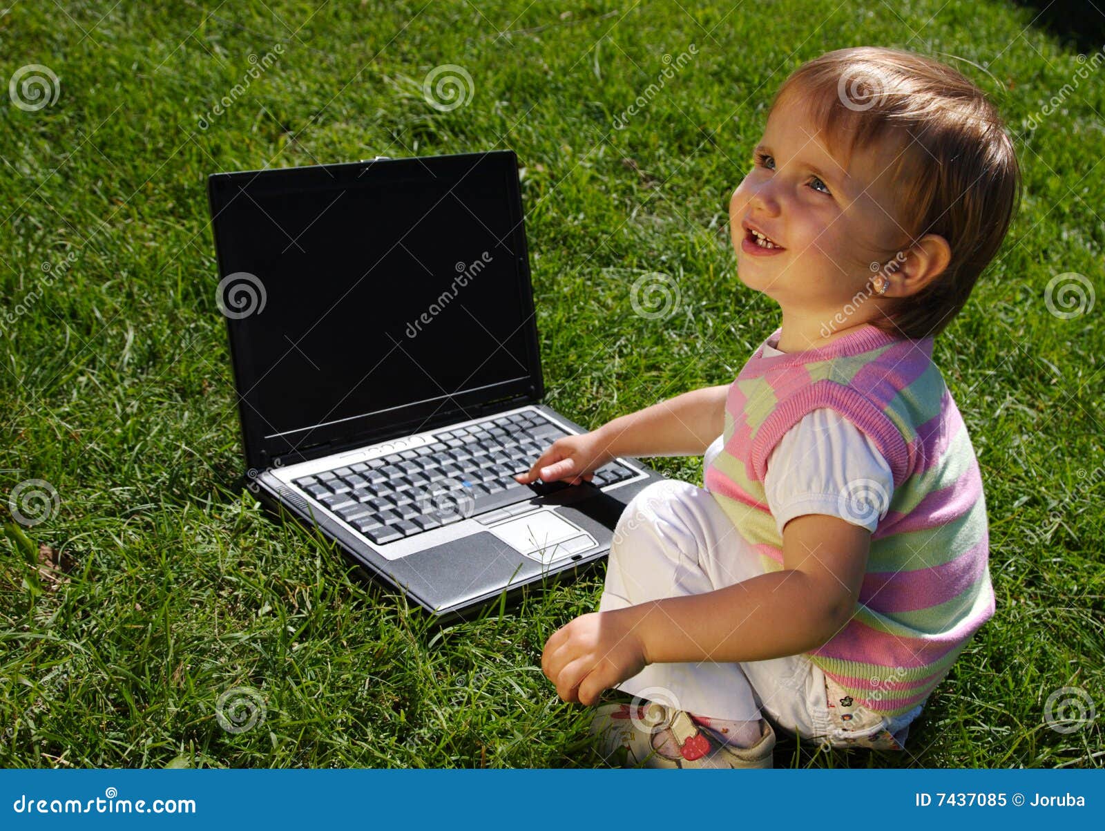 Child with laptop stock image. Image of mobility, caucasian - 7437085