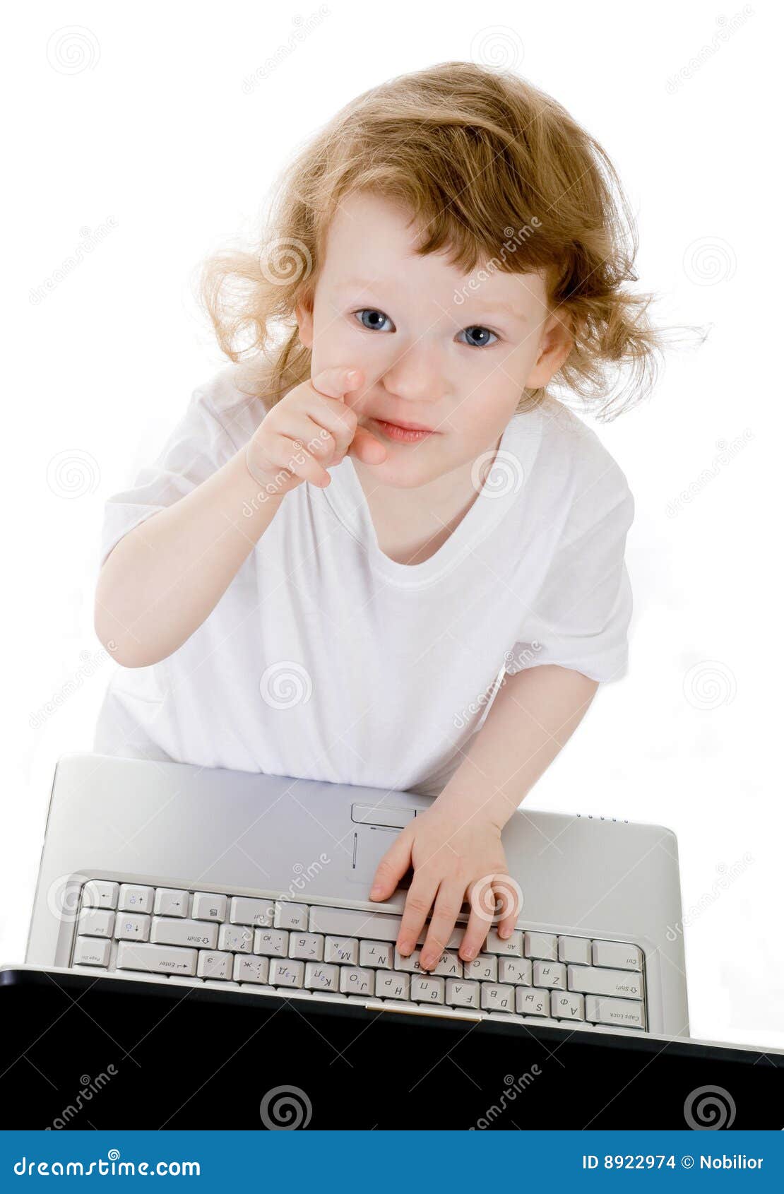Child and laptop stock photo. Image of computer, black - 8922974