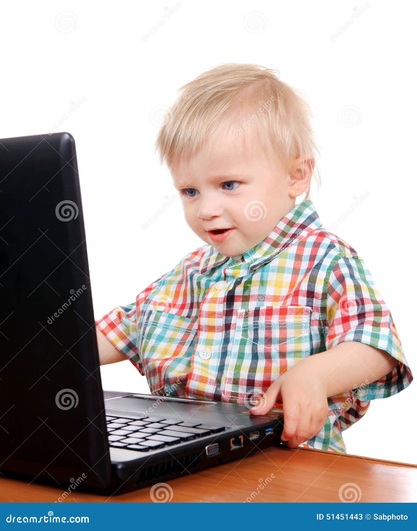 Child with Laptop stock image. Image of little, passion - 51451443