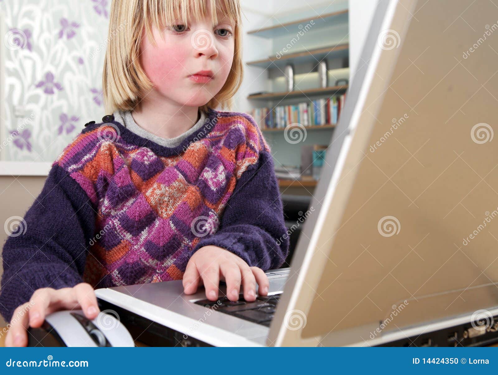 Child laptop working stock photo. Image of study, child - 14424350