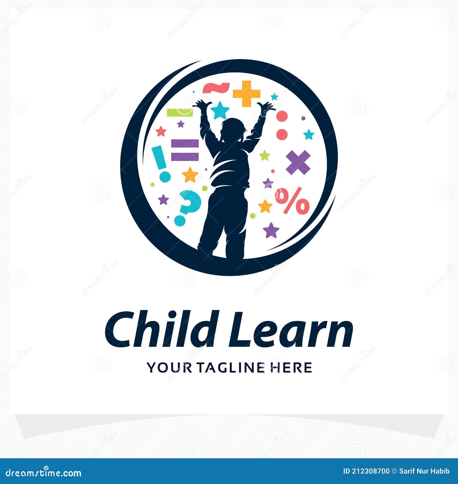 Child Learn Logo Design Template Stock Vector - Illustration of concept ...
