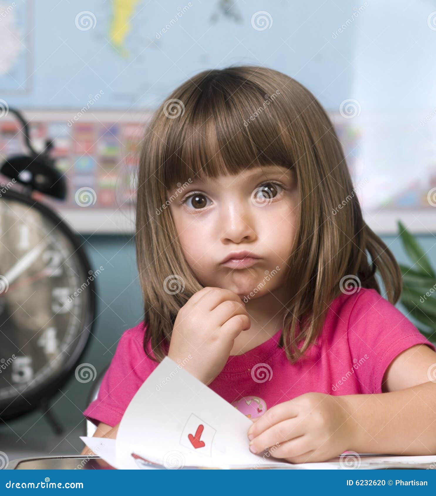 Child Learning in Classroom Stock Photo - Image of clock, girl: 6232620