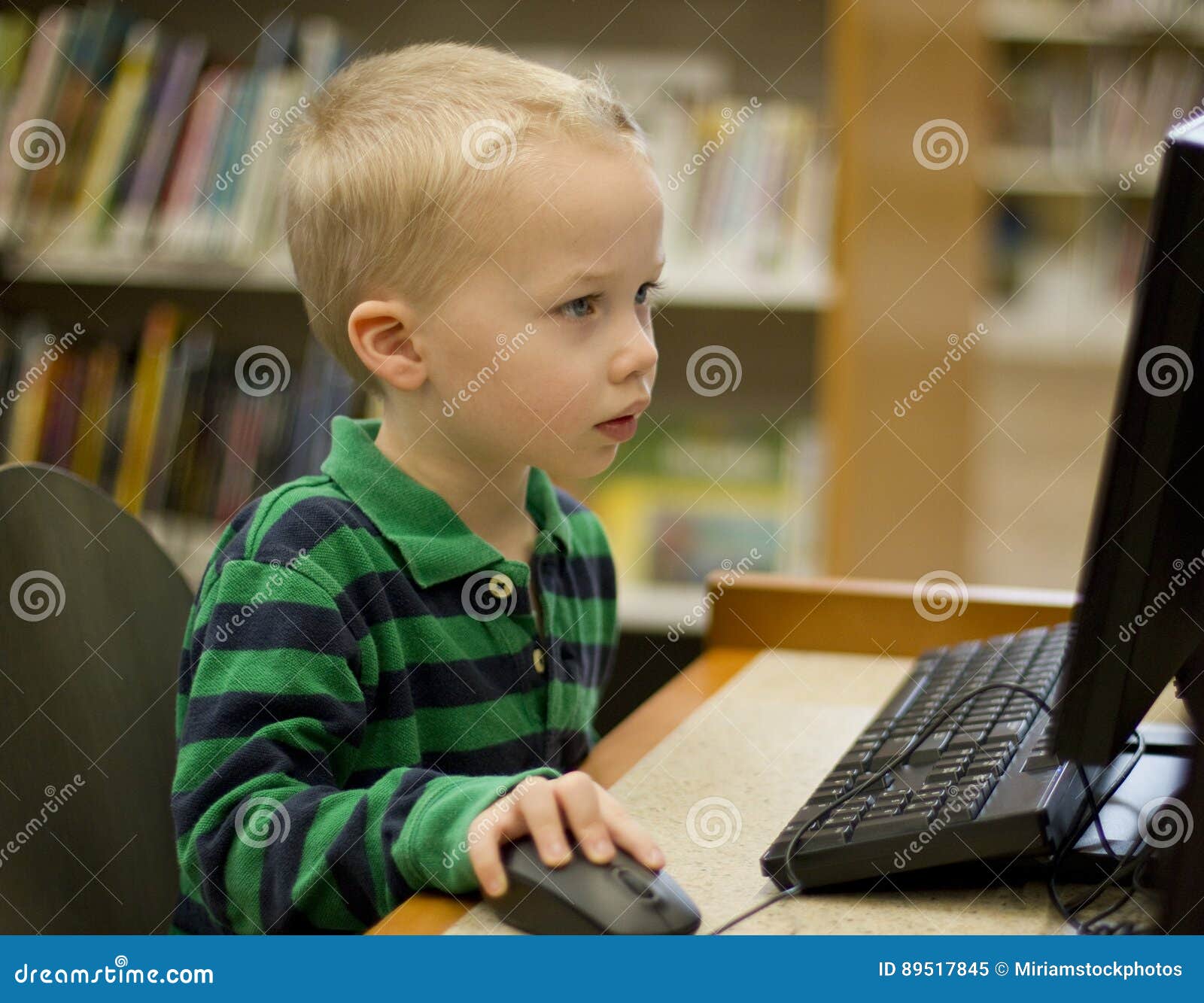 Child Learning on the Computer Stock Image - Image of childhood ...