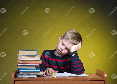 Child with Learning Difficulties. Doing Homework. Stock Photo - Image ...