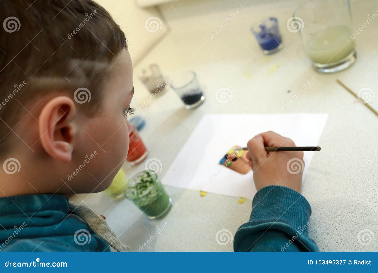 Child learning enamel art stock image. Image of design - 153495327
