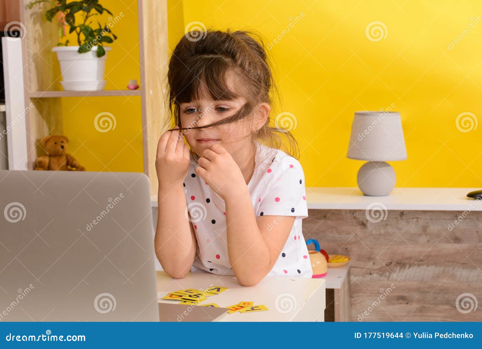 Child Learning at Home Via Virtual Classes. Interactive Content for ...