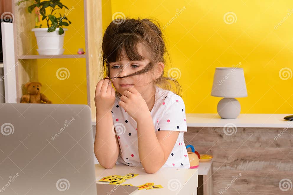 Child Learning at Home Via Virtual Classes. Interactive Content for ...