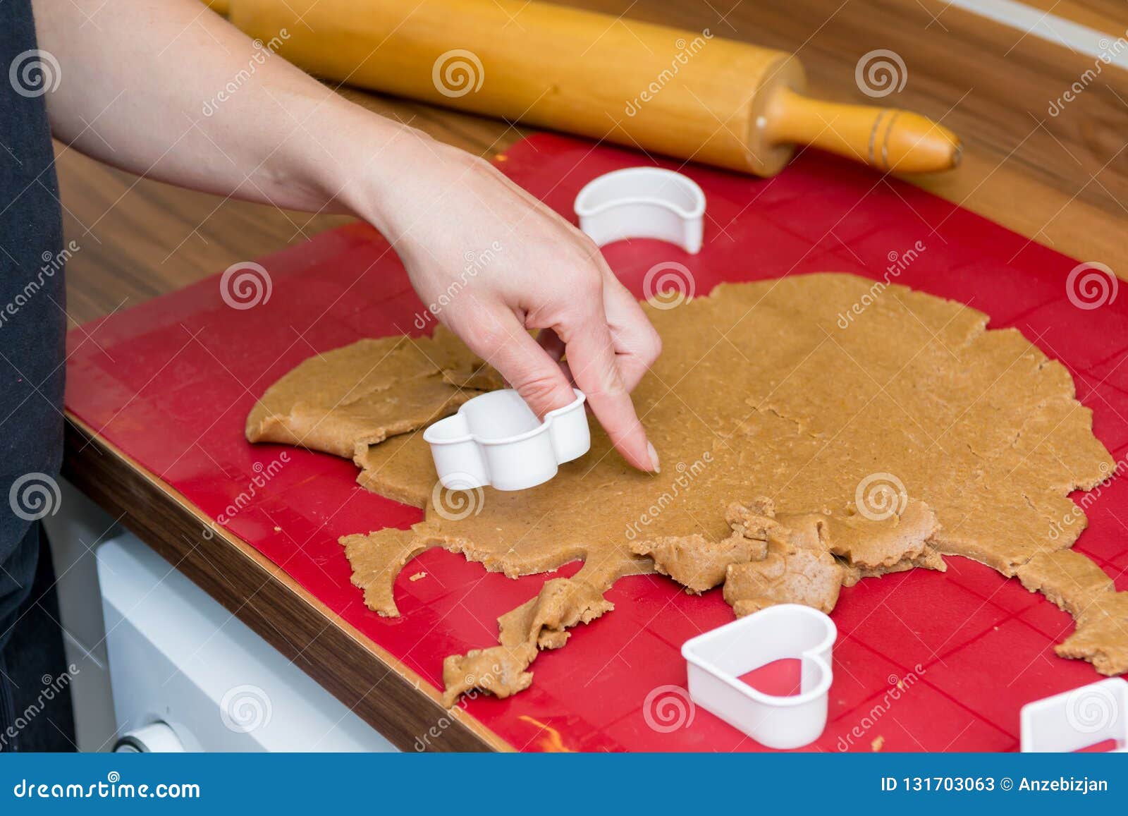 Child Learning How To Make Cookies at Home. Stock Image - Image of ...