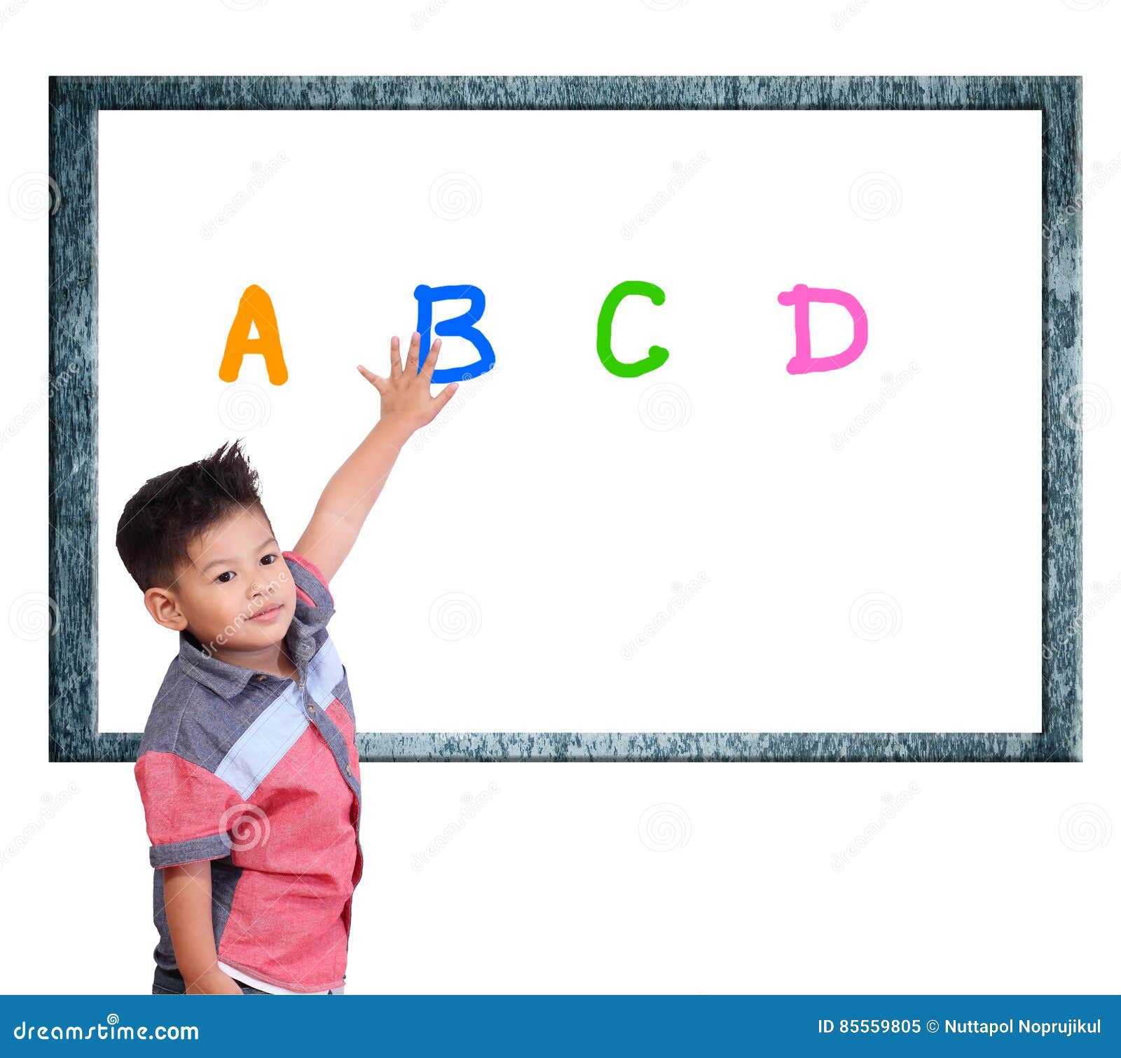 Child are Learning Index on a White Background. Stock Image - Image of ...