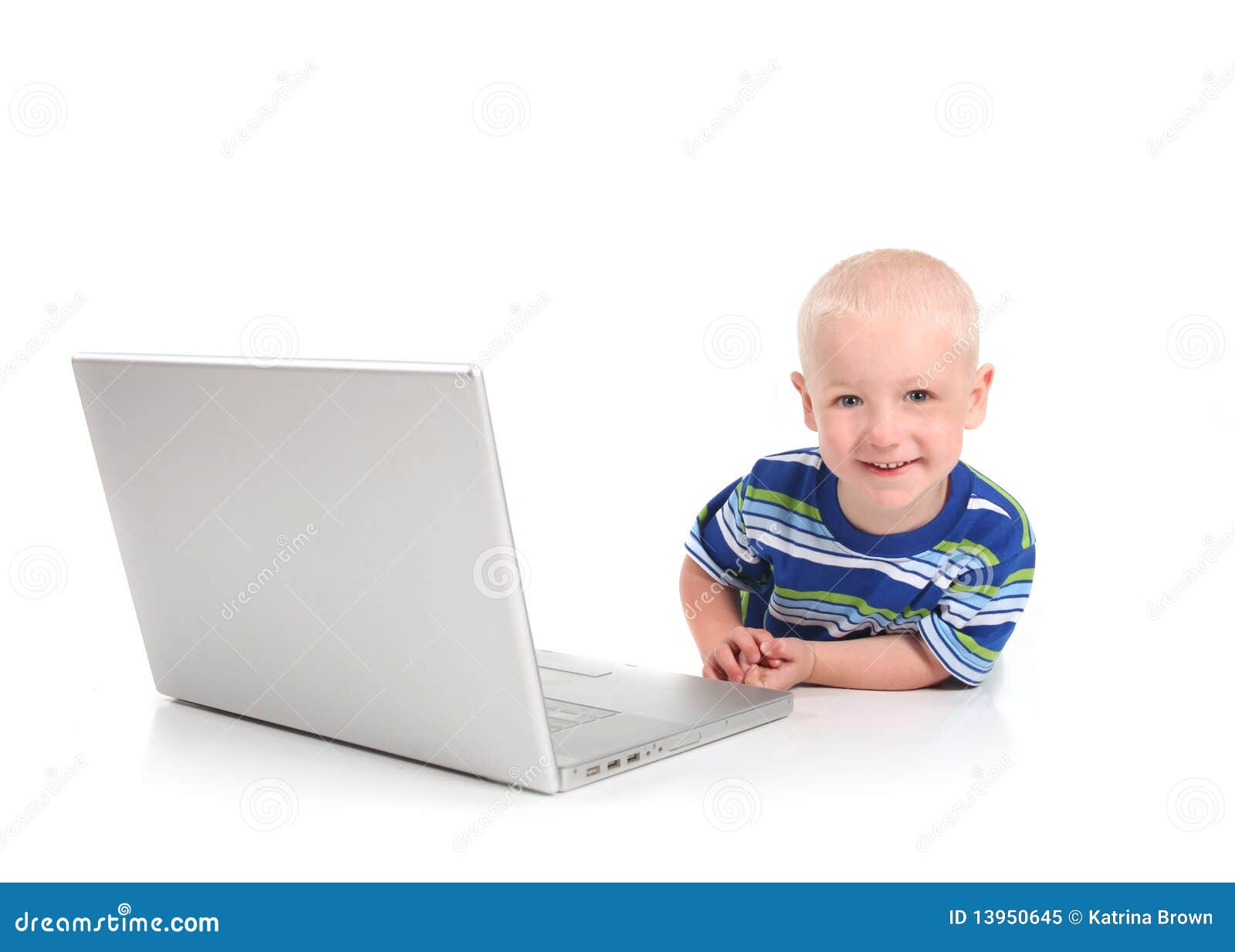 Child Learning on a Modern Computer Stock Image - Image of computer ...