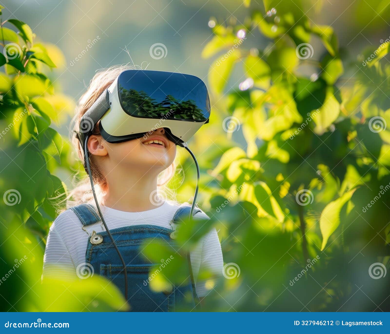 A Child Learning about Sustainability through Virtual Reality Stock Illustration - Illustration ...