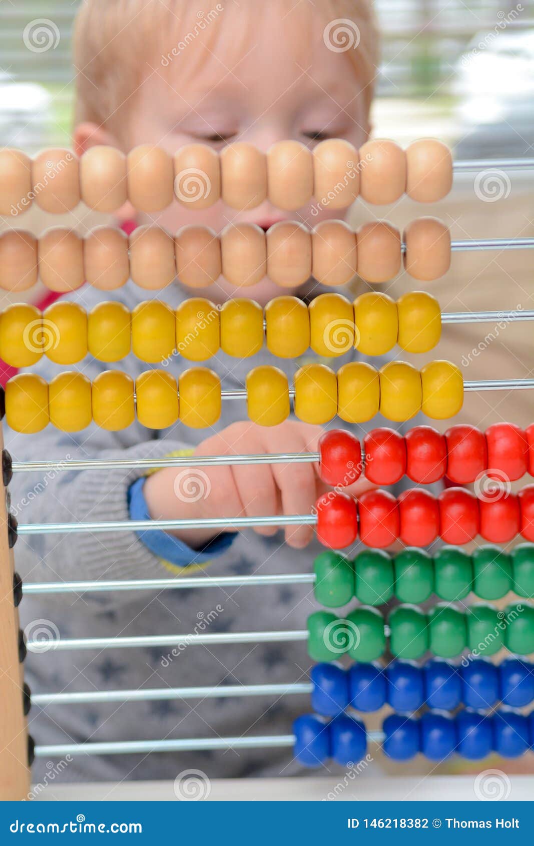 Young Child Counting with an Abacus Stock Photo - Image of kindergarten ...