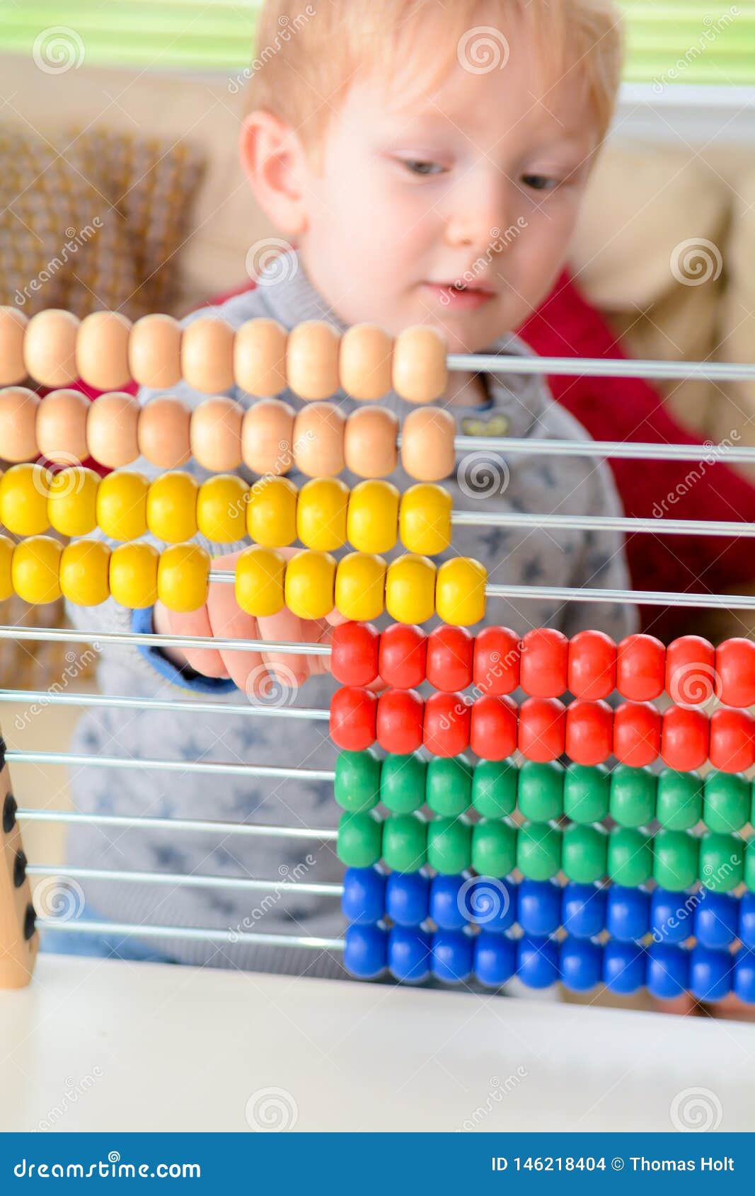 Young Child Counting with an Abacus Stock Photo - Image of child ...