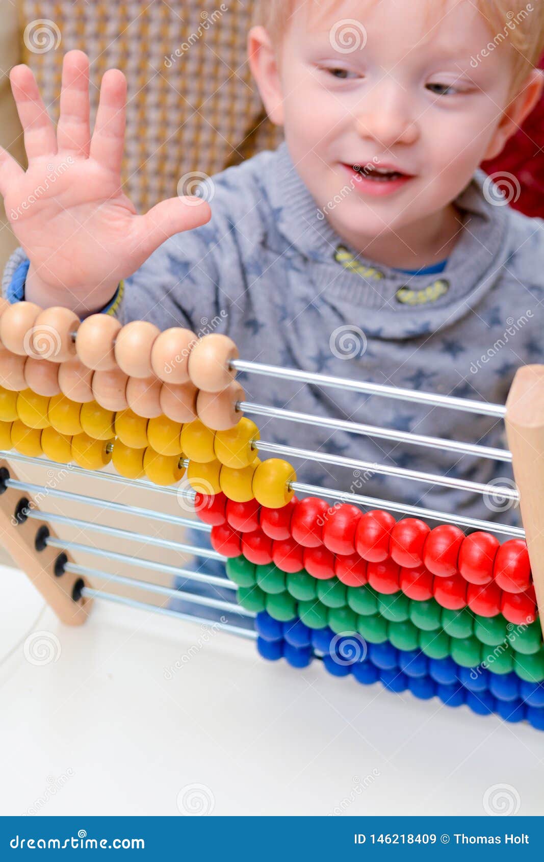 Young Child Counting with an Abacus Stock Image - Image of child, math ...