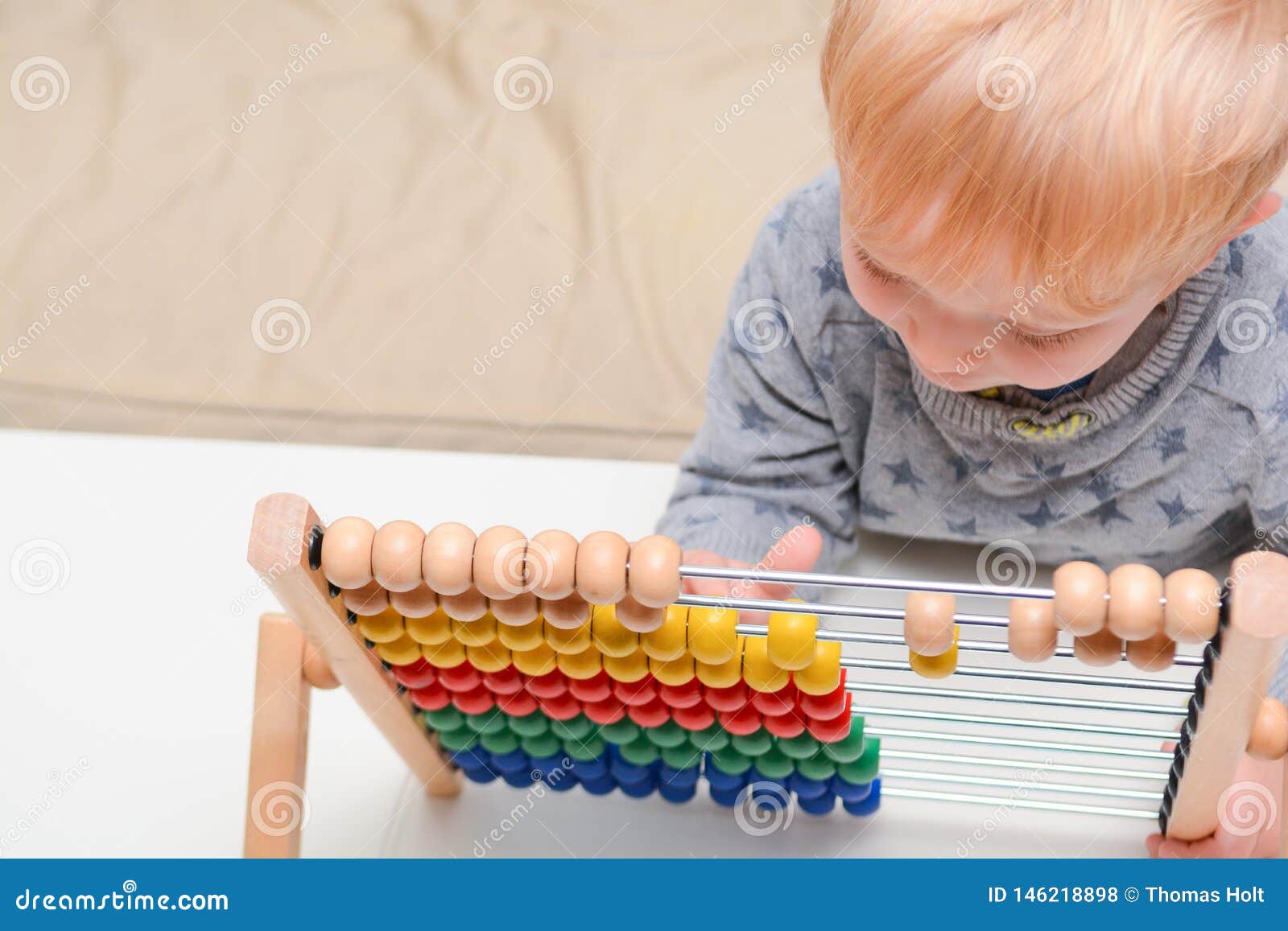 Young Child Counting with an Abacus Stock Photo - Image of happy ...