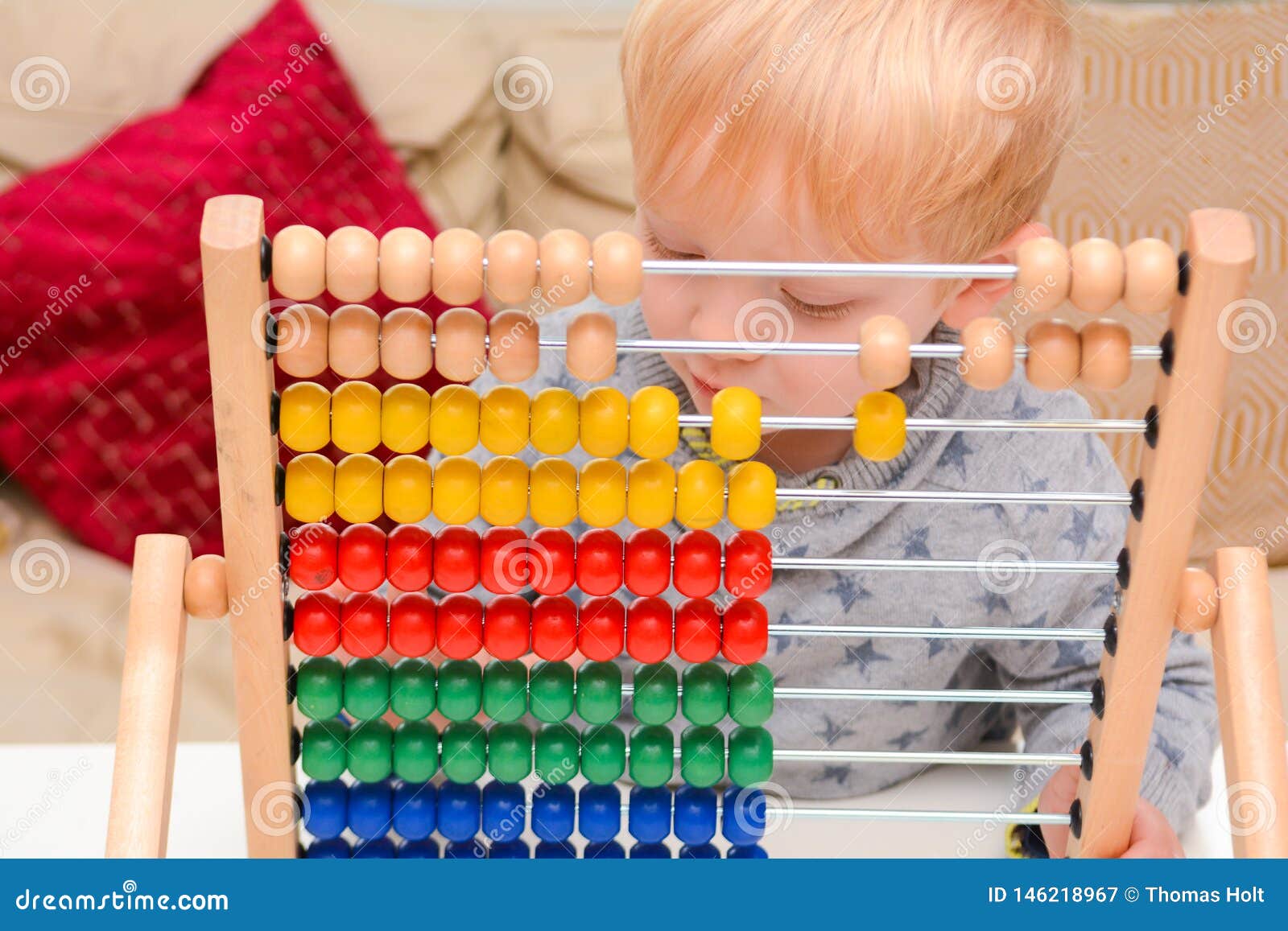 Young Child Counting with an Abacus Stock Image - Image of lesson, math ...
