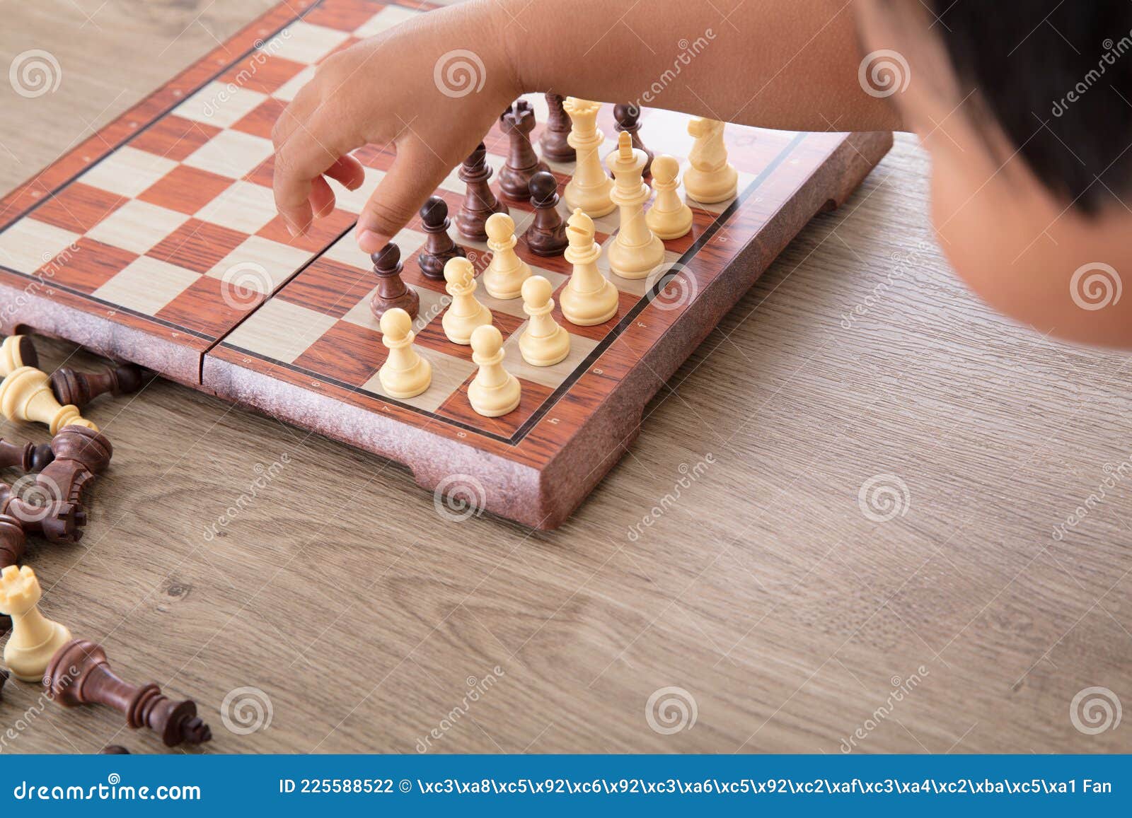 The Child is Learning To Play Chess Stock Photo - Image of intelligence ...