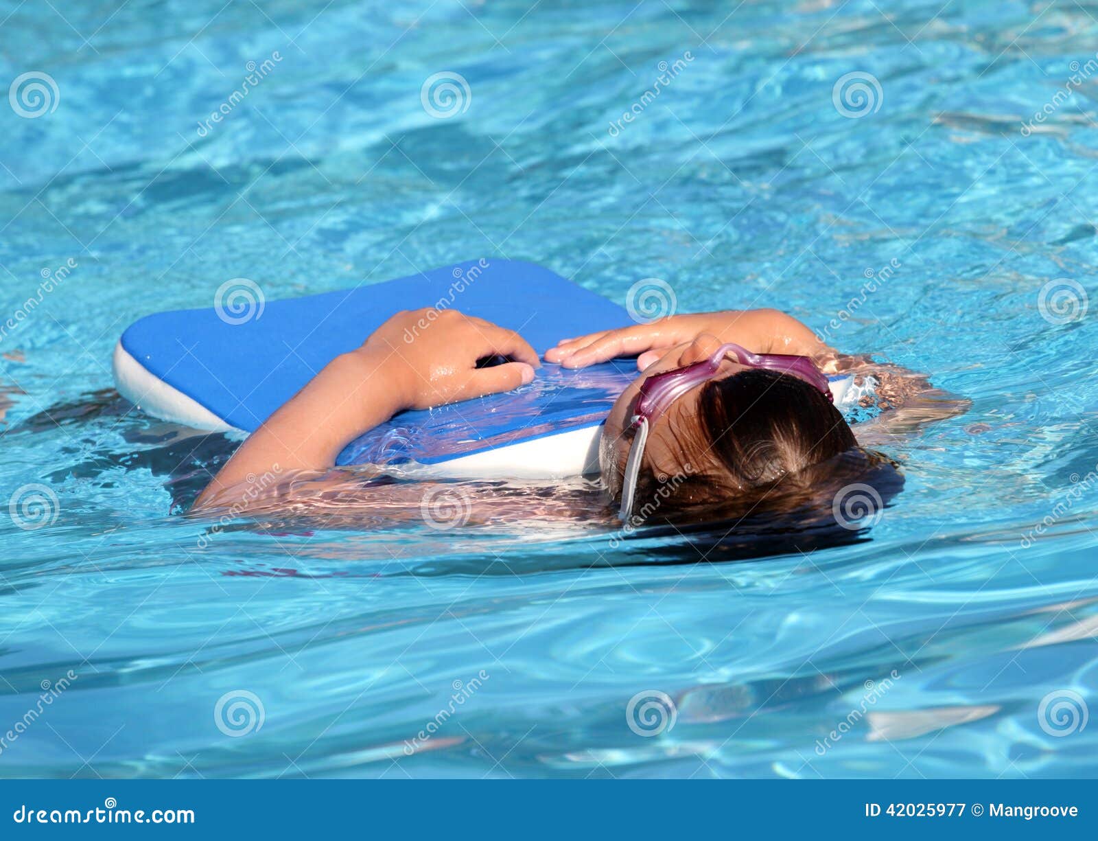 Child Learning To Swim, Swimming Lesson Stock Image - Image of park ...