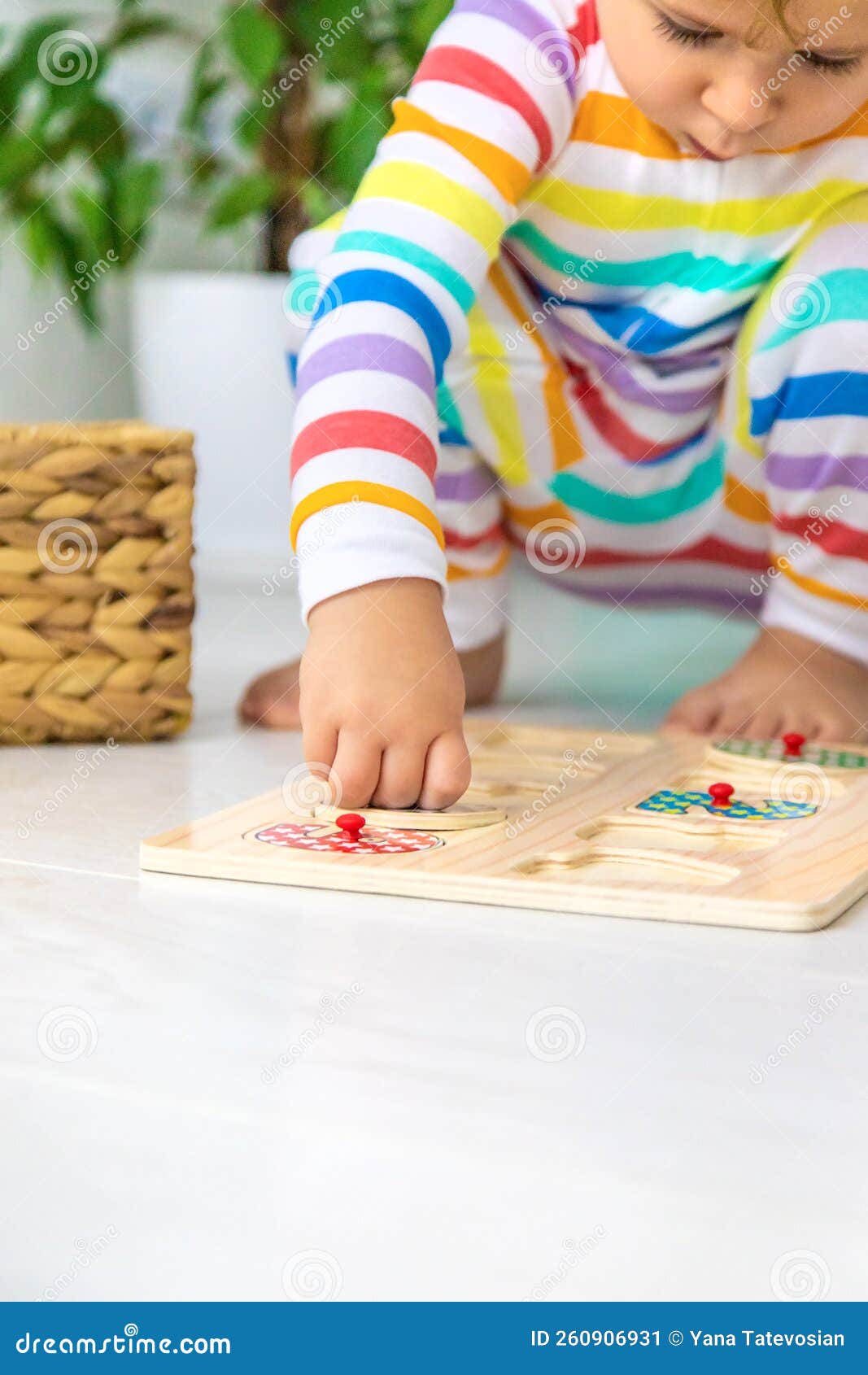 Child Learns Numbers Game Logic. Selective Focus Stock Image - Image of ...