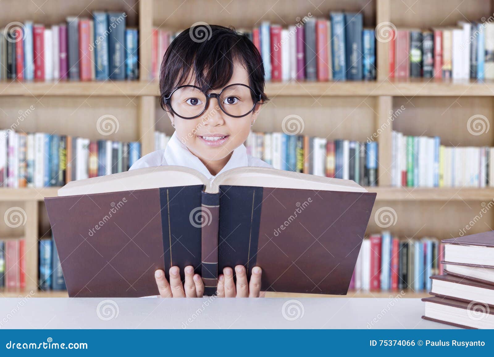Child Learns and Reads Science Books Stock Photo - Image of attractive ...