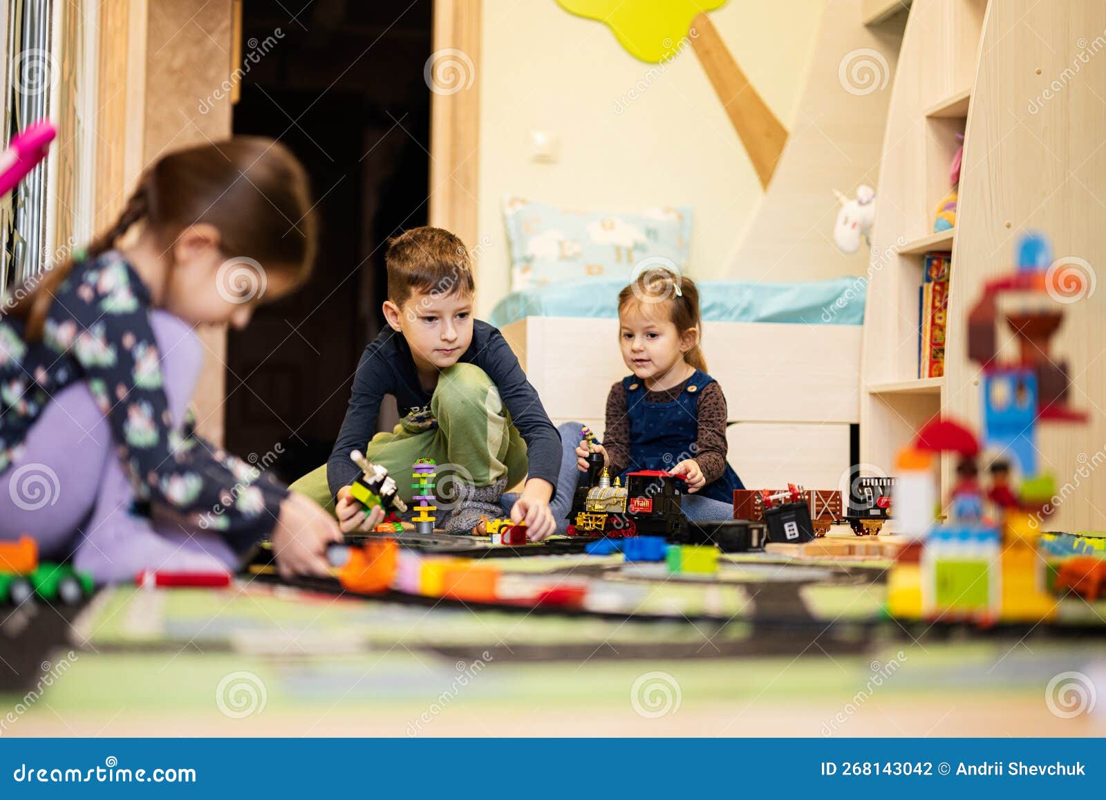 Child Leisure Activity, Creative Game. Kids Play at Home Stock Photo ...