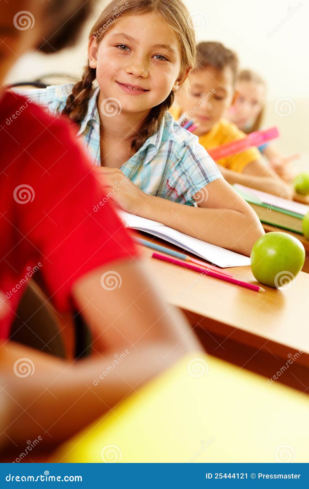 Child at lesson stock image. Image of education, emotion - 25444121