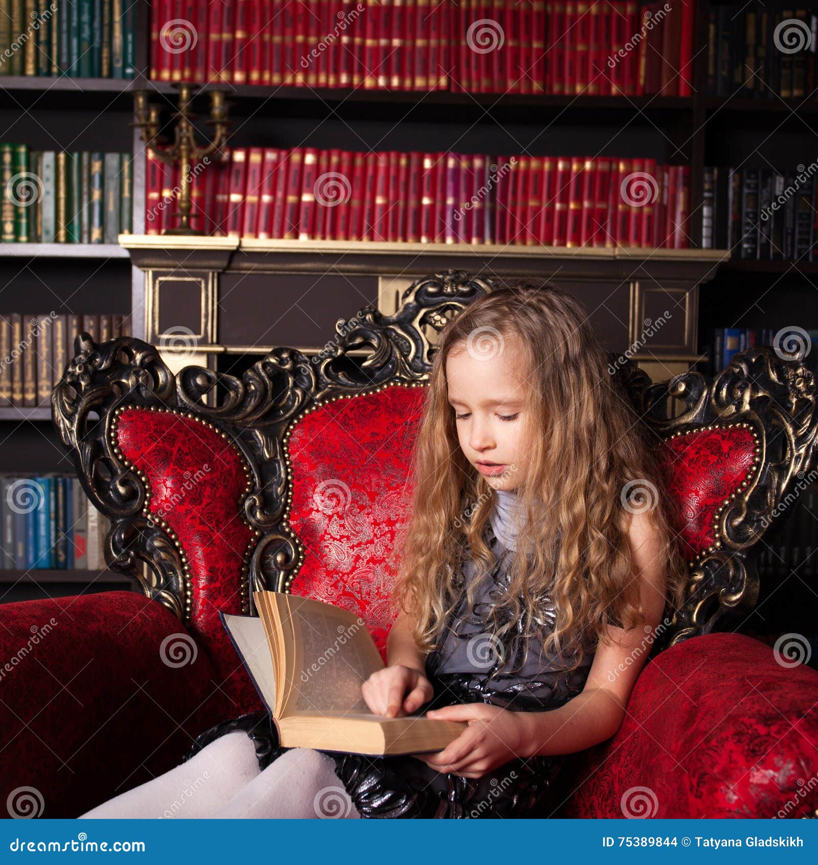 Child in library stock photo. Image of decoration, preschool - 75389844