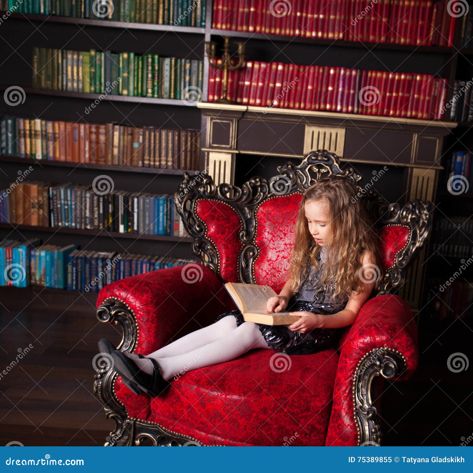 Child in library stock image. Image of smiling, atheneum - 75389855