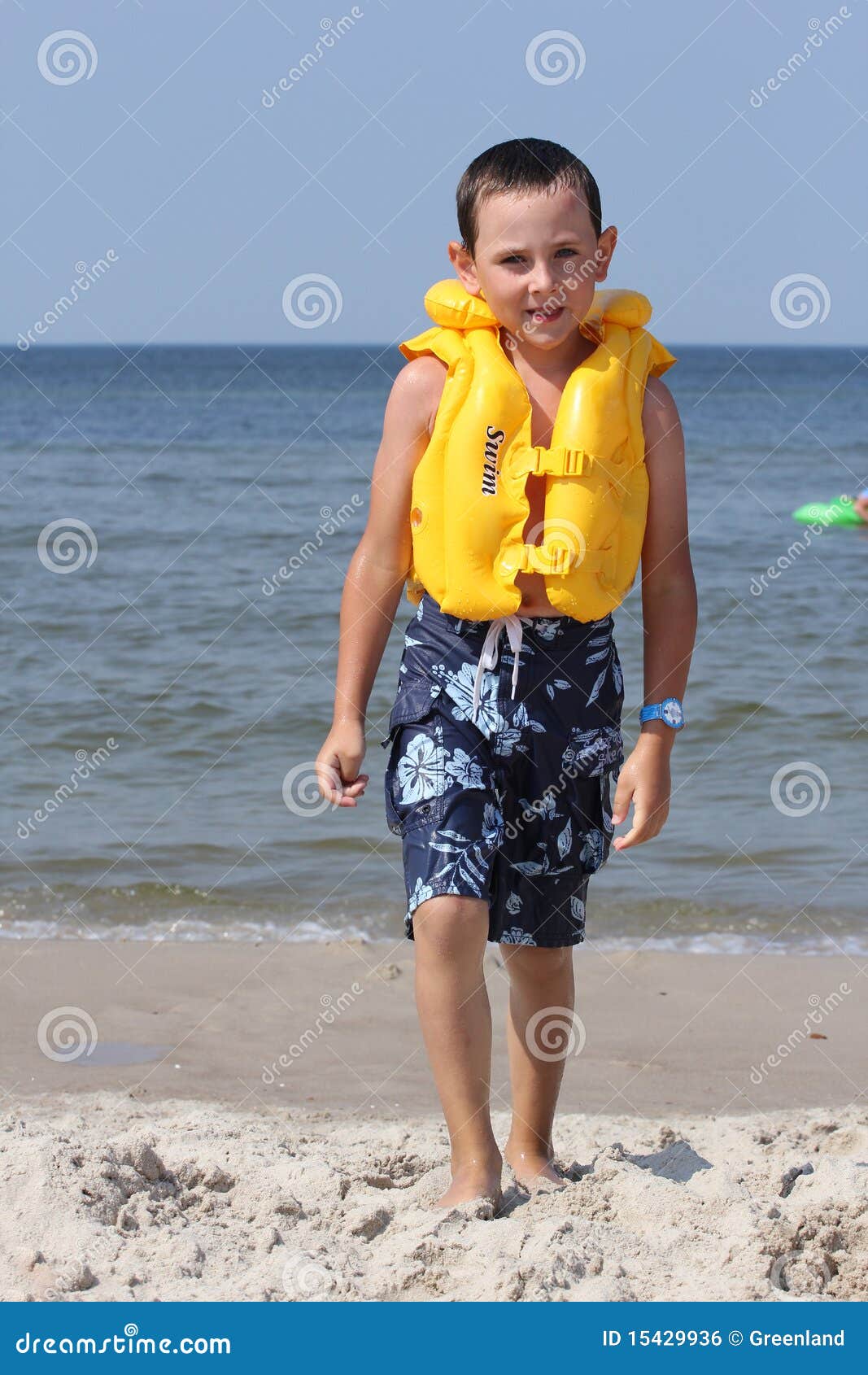 Child with life jacket stock photo. Image of face, action - 15429936