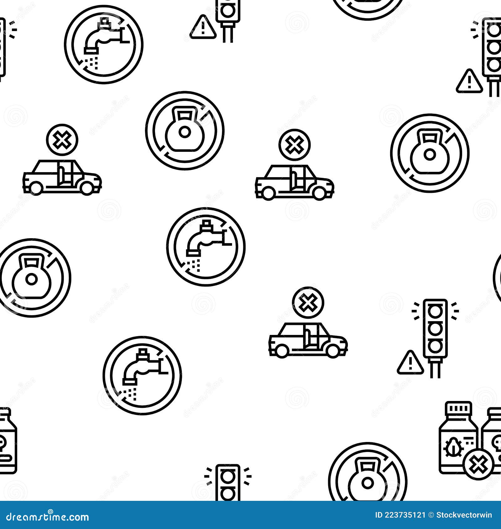 Child Life Safety Vector Seamless Pattern Stock Vector - Illustration ...