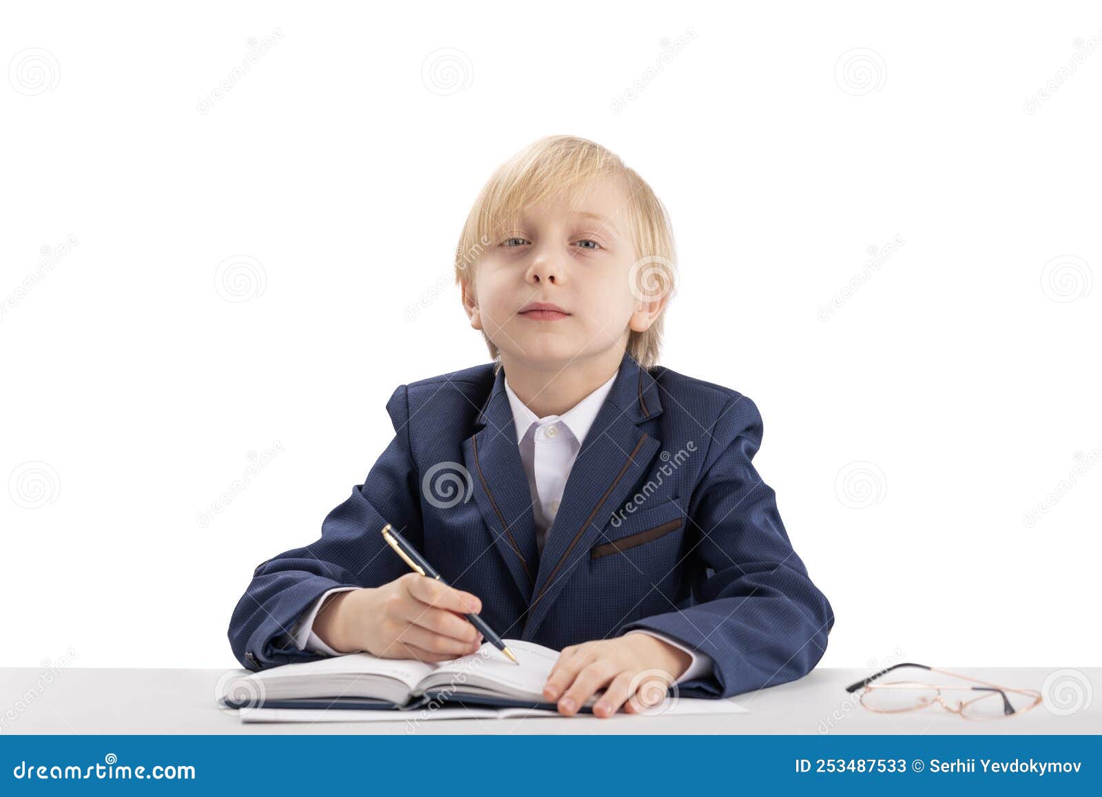 Diligent Student Sitting At Desk, Classroom Stock Photo | CartoonDealer ...