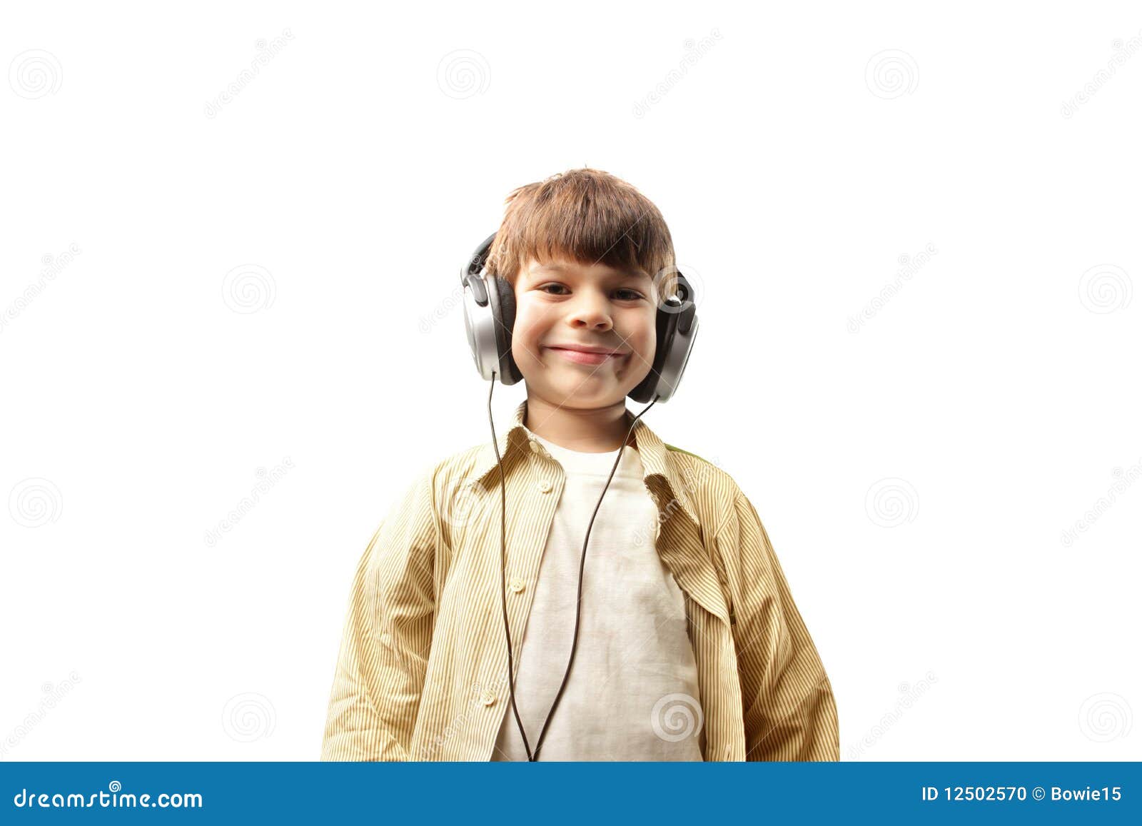 Child listening to music stock photo. Image of caucasian - 12502570