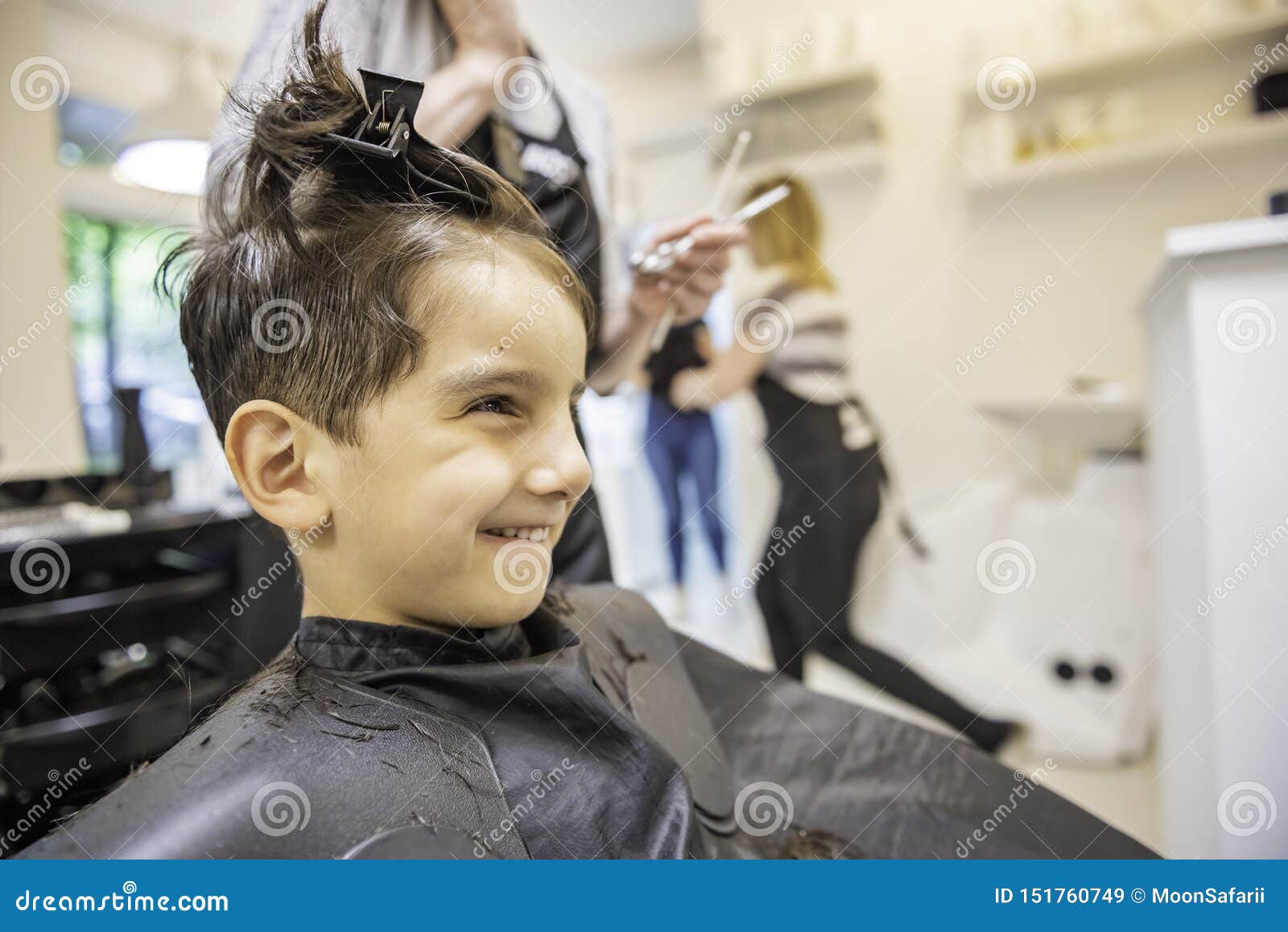 Child Little Boy in the Barber Shop Hair Cut Professional Smiling ... Child Little Boy in the Barber Shop Hair Cut Professional Smiling ...