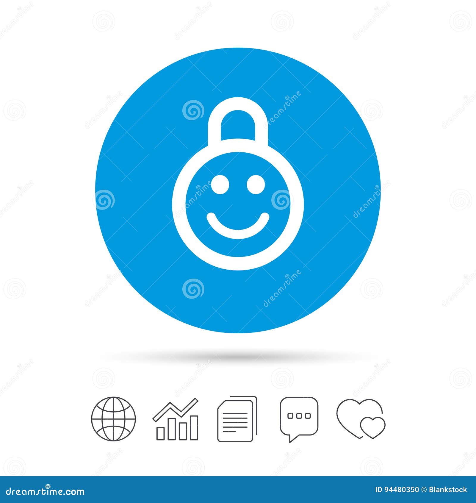 Child Lock Icon. Locker with Smile Symbol Stock Vector - Illustration ...