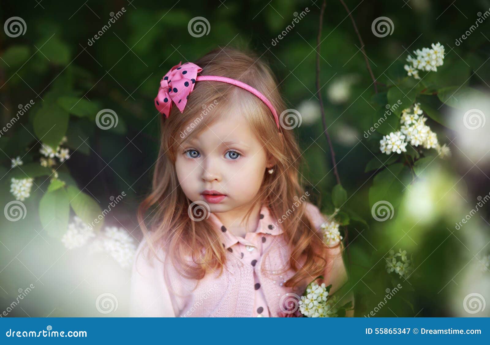 Child with long hair stock image. Image of bloom, floral - 55865347