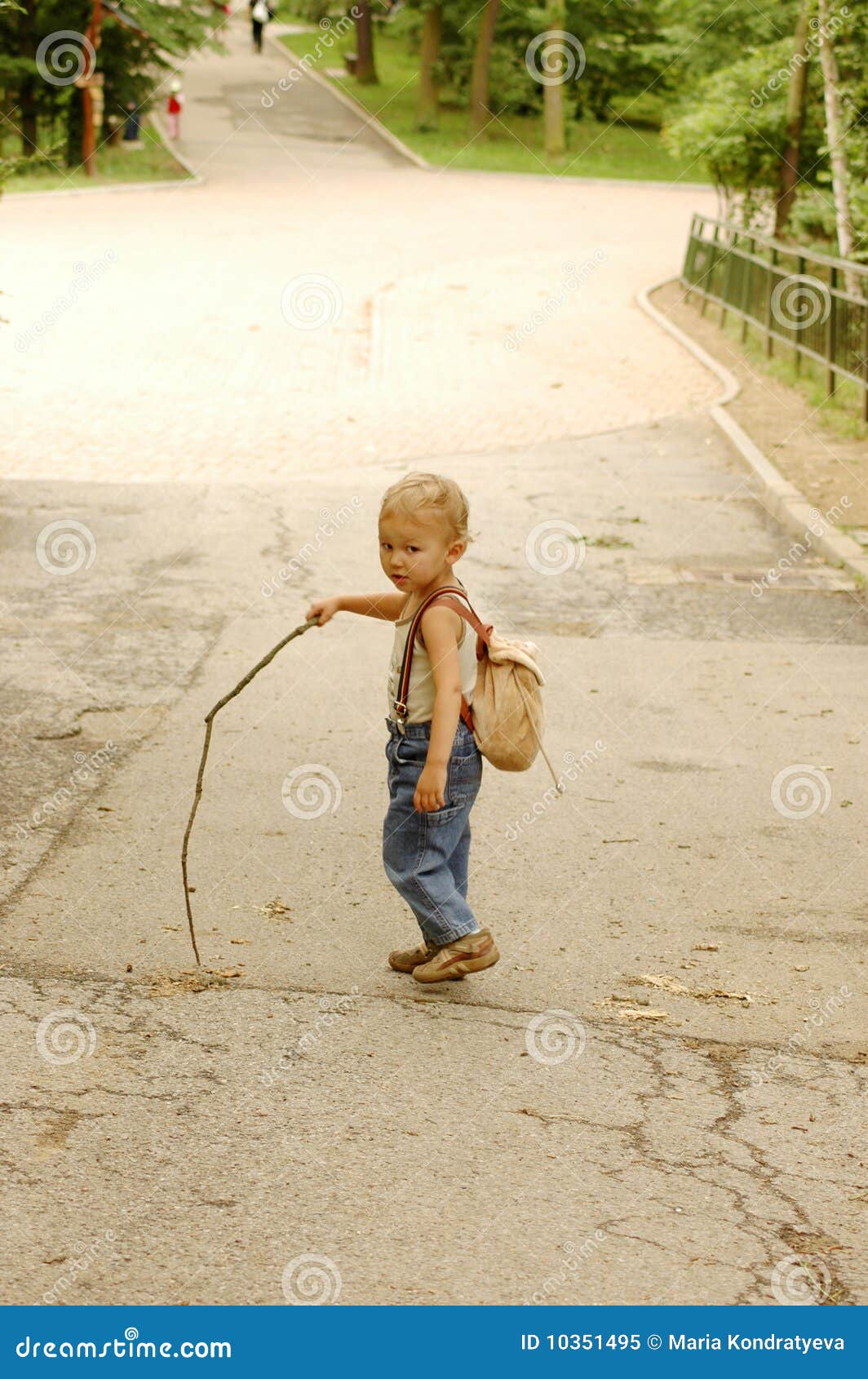 Child look back. stock image. Image of stick, alley, gaze - 10351495
