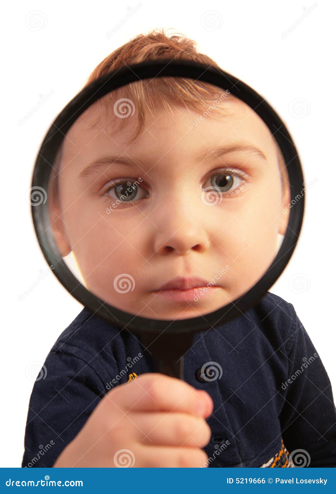 Child Look Through Magnifier Picture. Image: 5219666