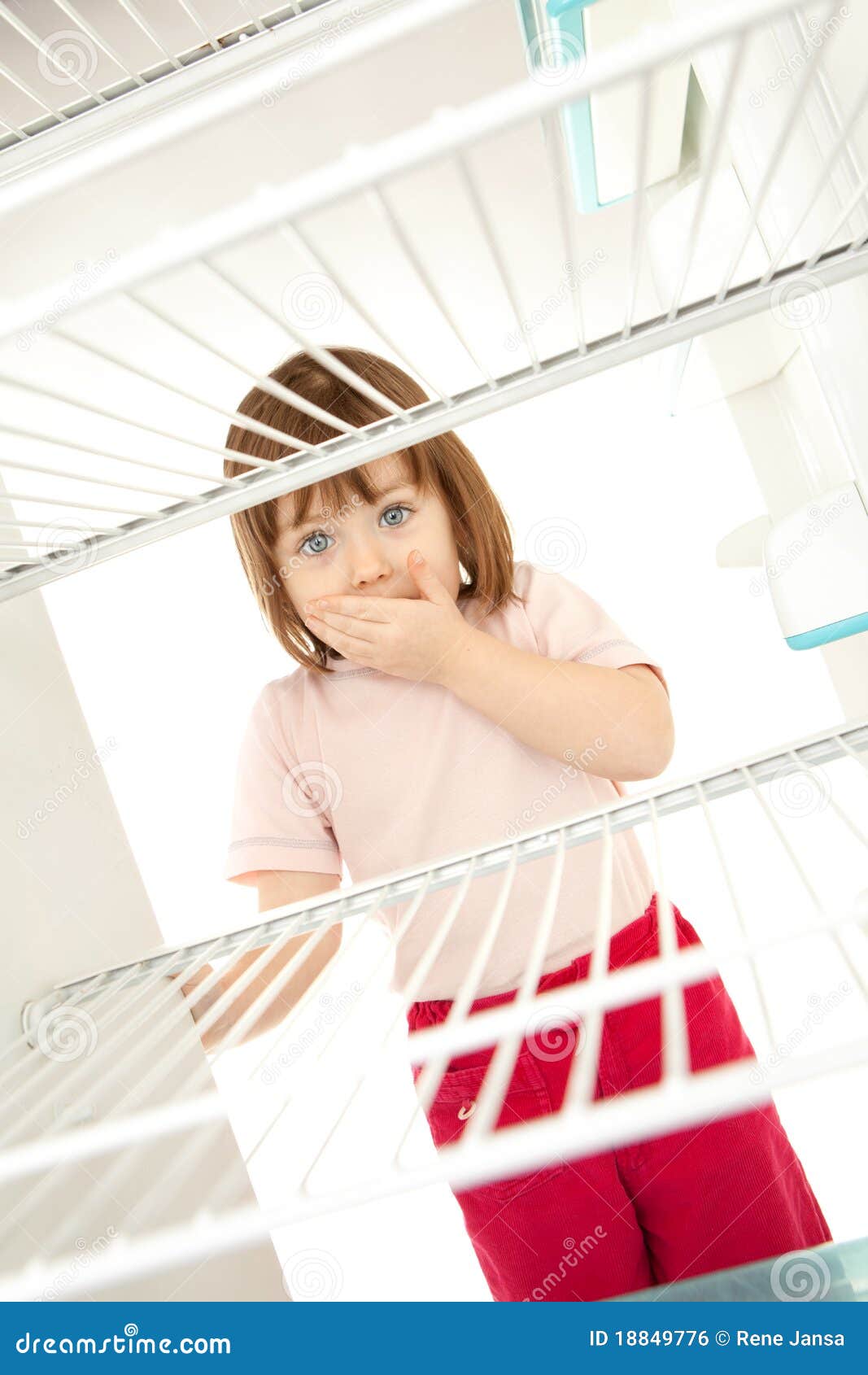 Child Looking in Empty Fridge Stock Photo - Image of hunger, looking ...