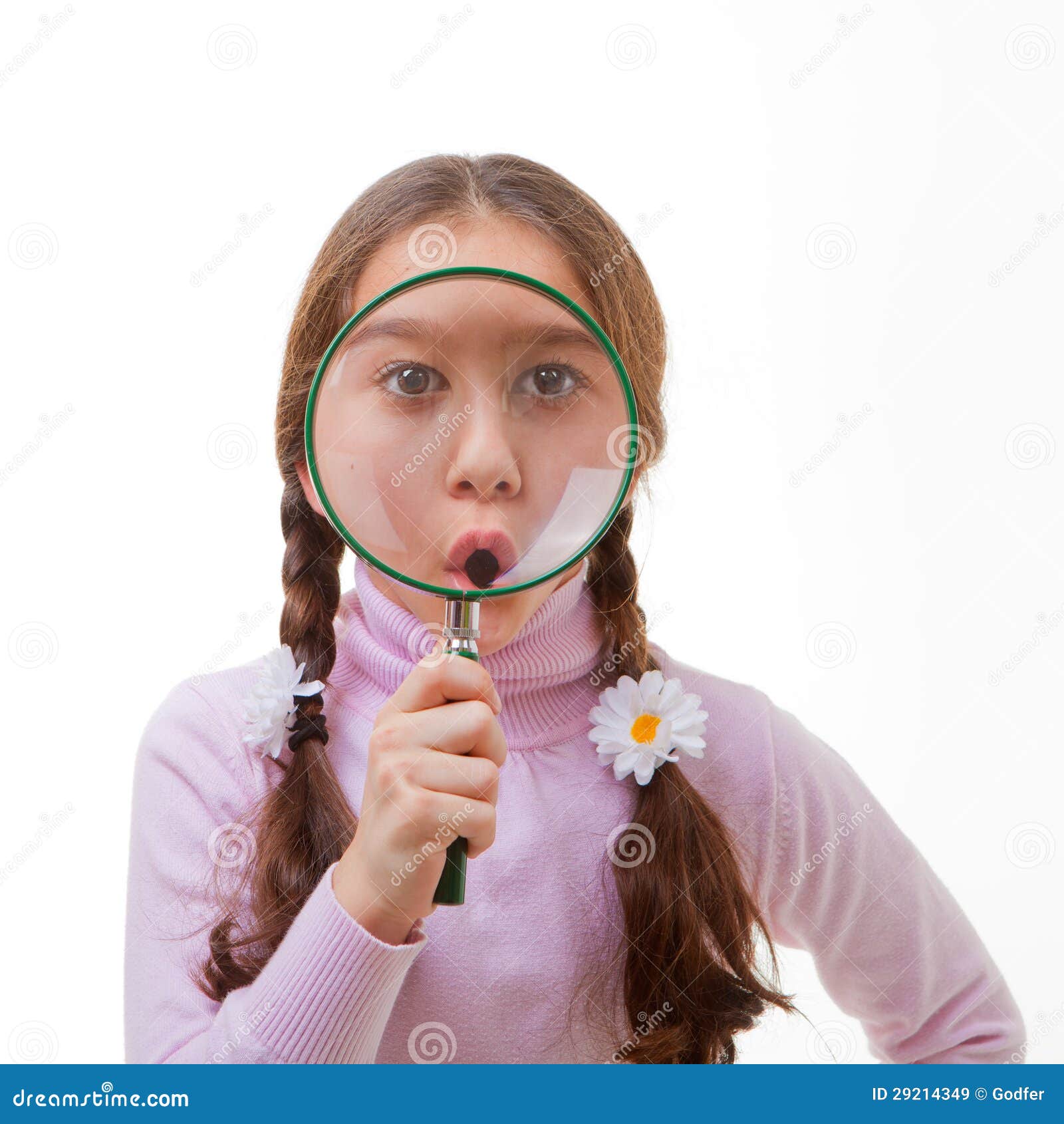 Child magnifying glass stock image. Image of people, concept - 29214349