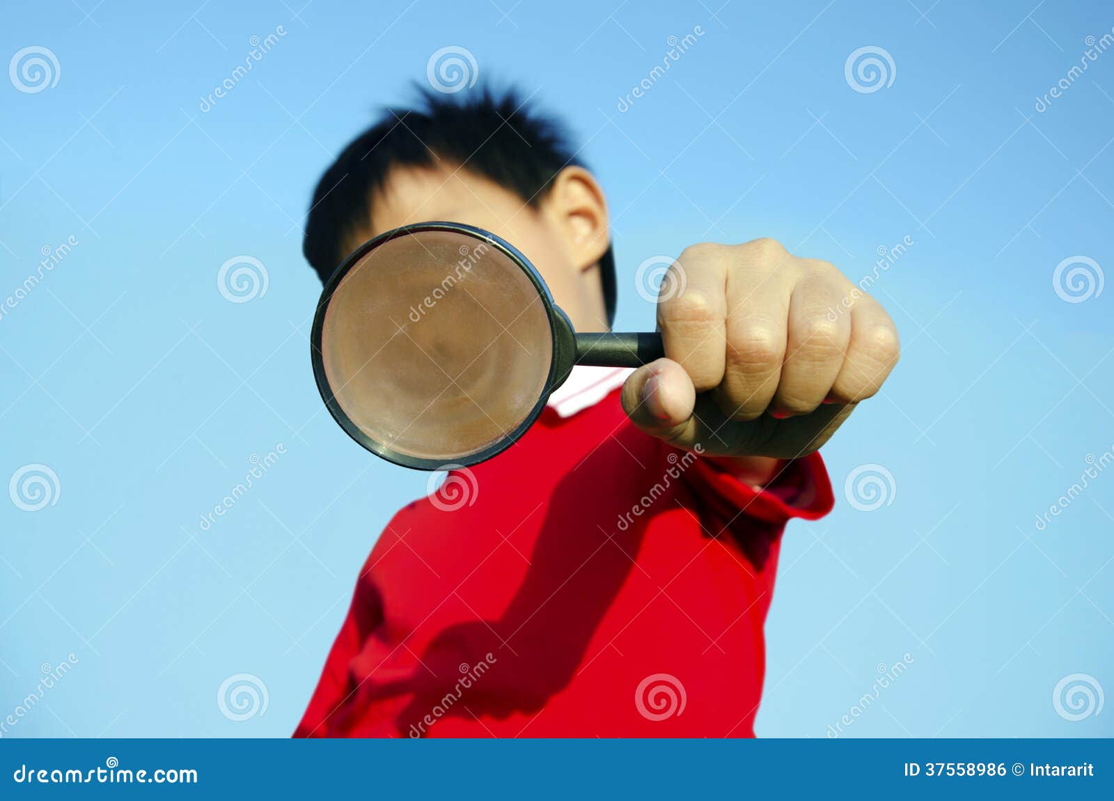 Child with a Magnifying Glass Stock Photo - Image of human, children ...