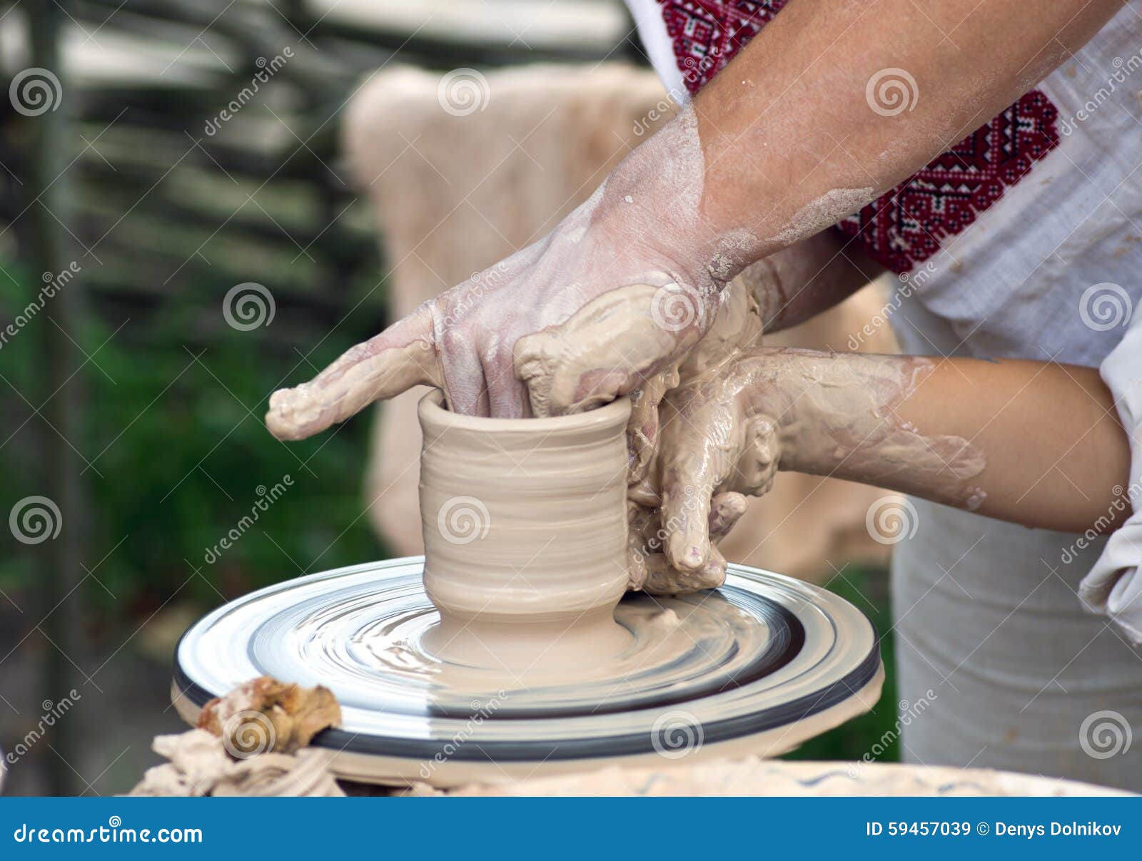 Child Make a Pitcher on a Pottery Wheel Stock Image - Image of child ...