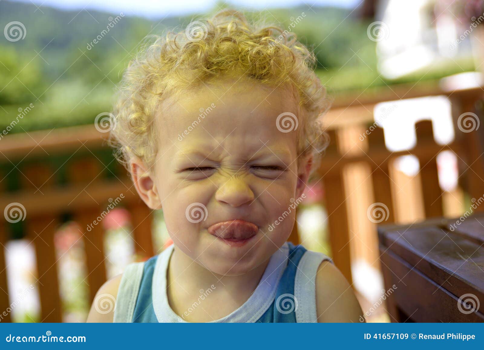 Child makes a grimace stock image. Image of excited, emotion - 41657109