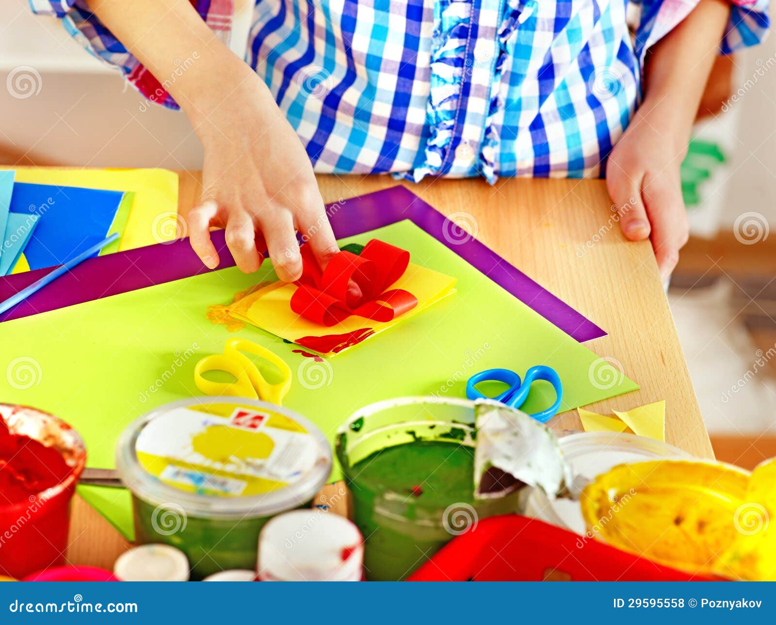 Child Making Decoration Card.. Stock Photo - Image of preparation, cute ...