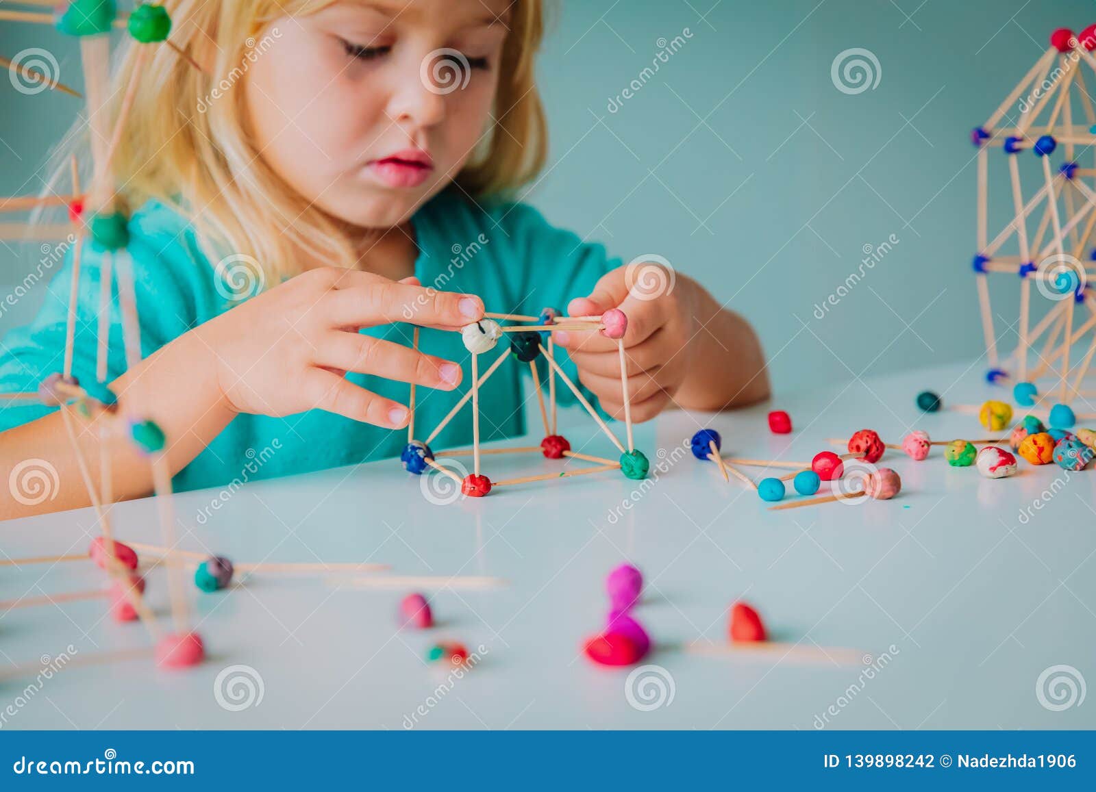 Child Making Geometric Shapes, Engineering and STEM Stock Photo - Image ...