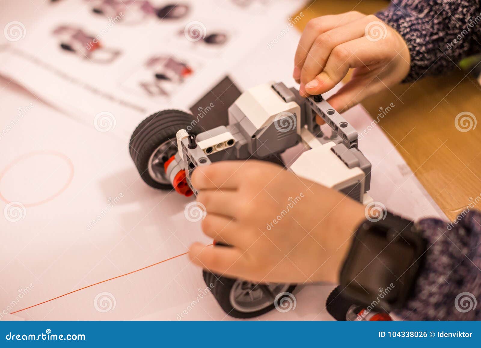 Child Making Robot Machine. Hobby Concept Stock Photo - Image of ...