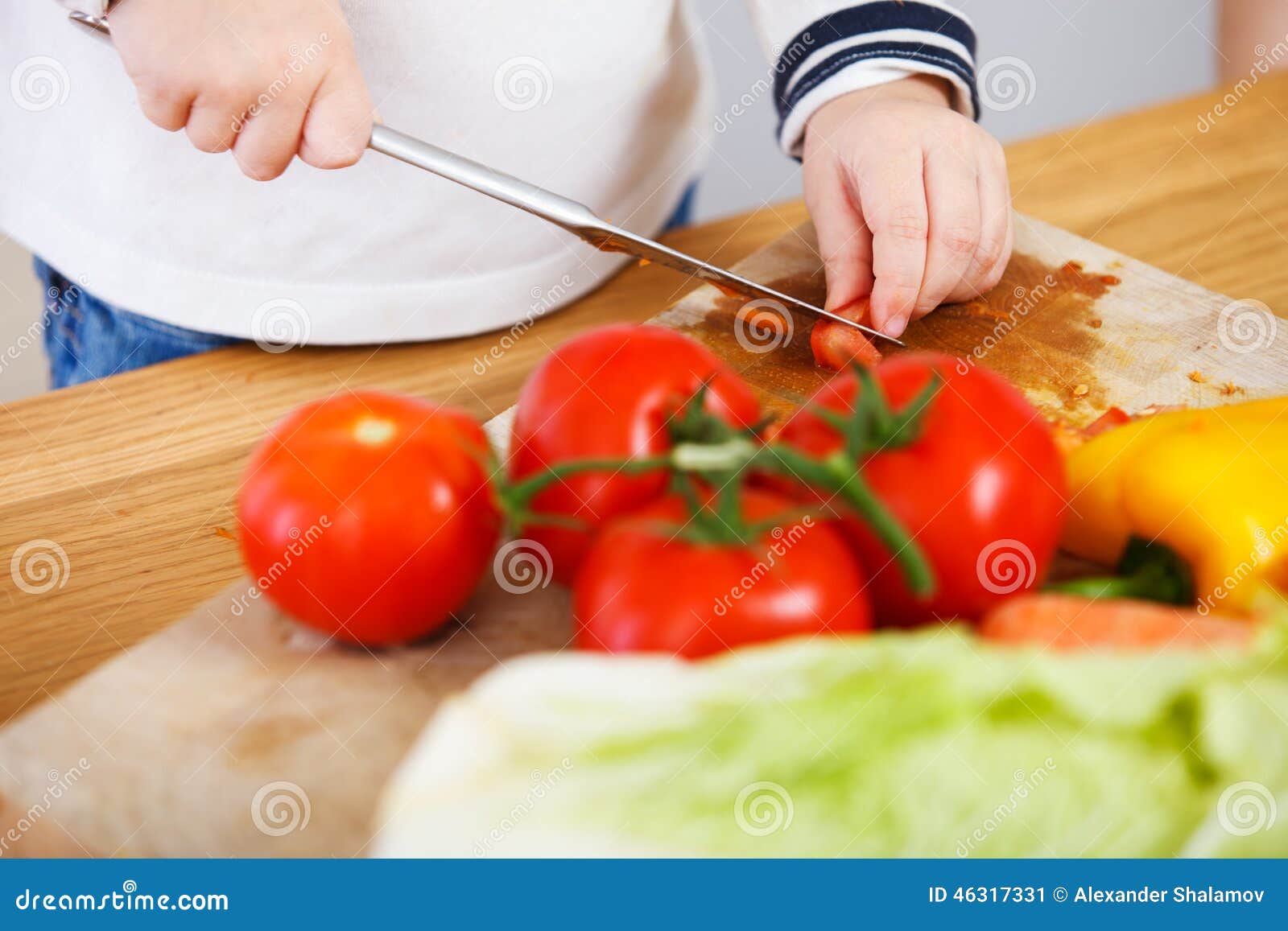 Child making salad stock image. Image of people, human - 46317331